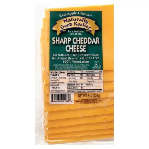 Naturally Good Kosher Sharp Cheddar Slice (12 pc) - Wholesome Fresh