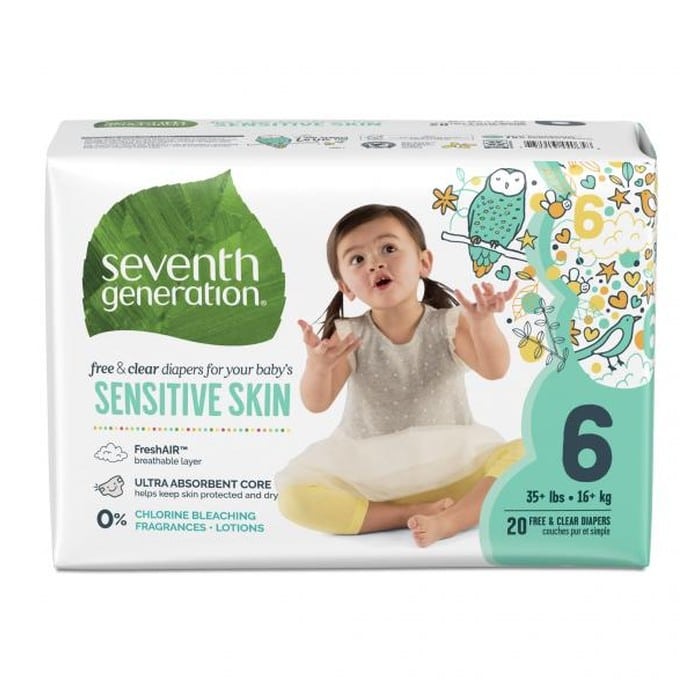 Seventh Generation Baby Diaper Jumbo Stage 6 - Wholesome Fresh